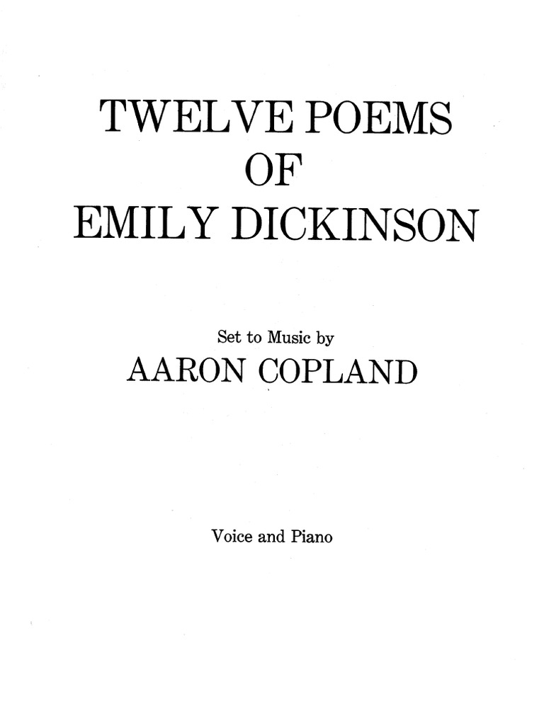 12 Poems of Emily Dickinson (Copland) | PDF