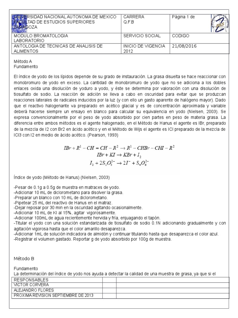 Método Hanus | PDF | Valoración | Química