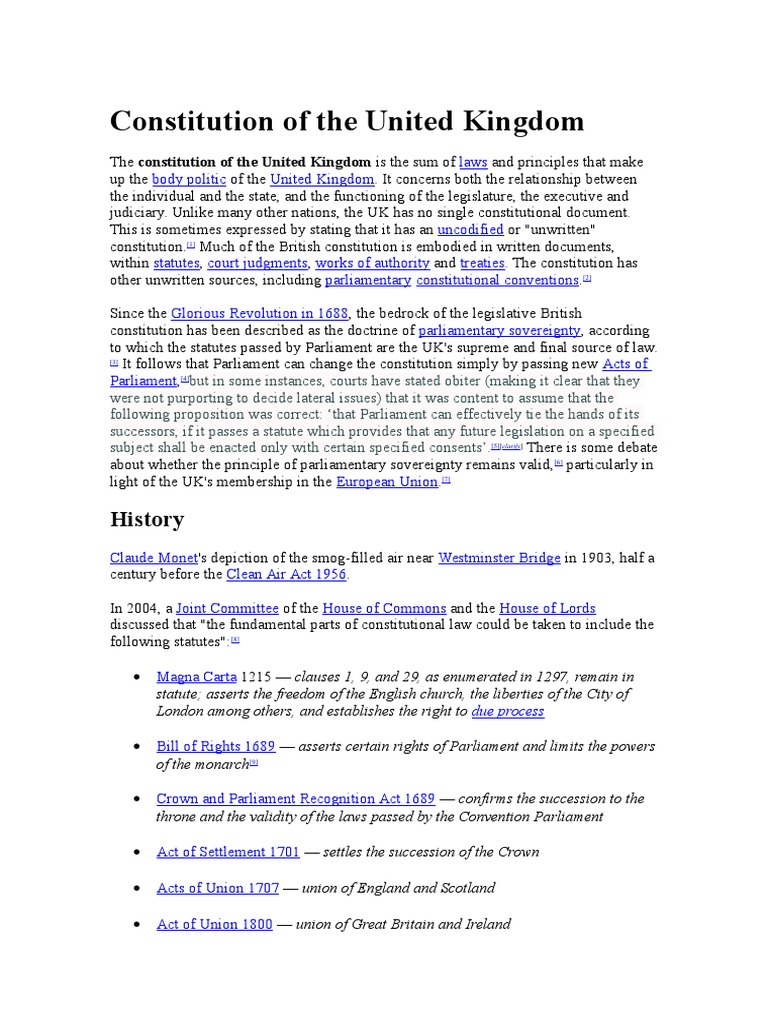Constitution of The United Kingdom | PDF | Constitution Of The United ...