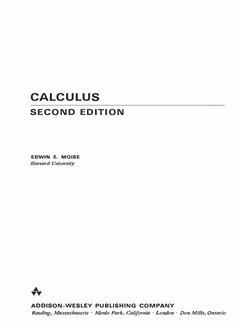 (Addison-Wesley Series in Mathematics) Edwin E. Moise-Calculus-Addison ...
