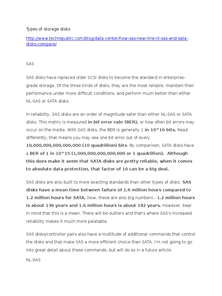 Types of Storage Disks | PDF | Solid State Drive | Disk Storage