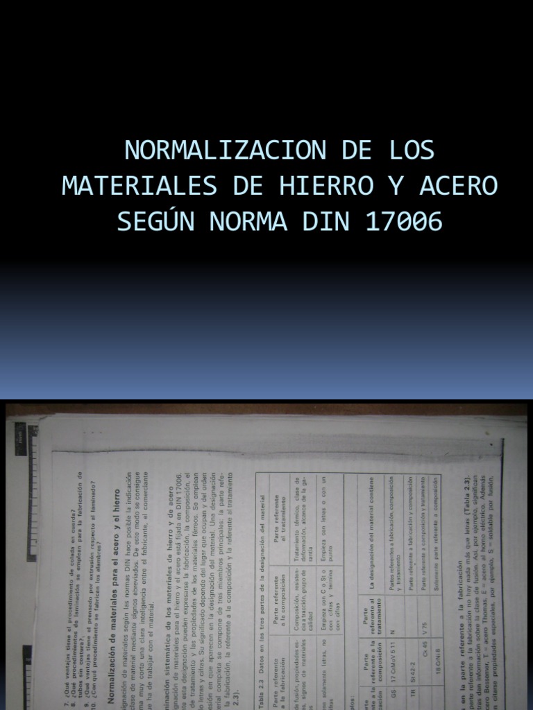Normalizacion Del Acero Segun DIN 17006 | PDF