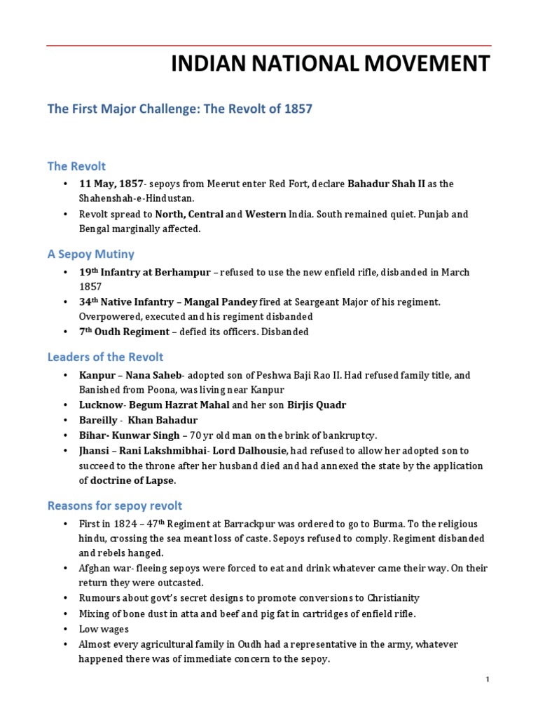 Indian National Movement | PDF | Partition Of India | Indian ...