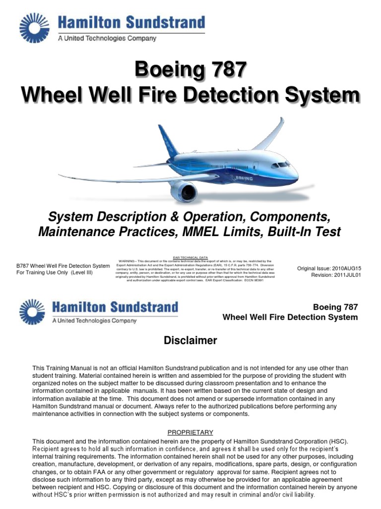 Boeing 787 Wheel Well Fire Detection System | PDF | Detector (Radio ...
