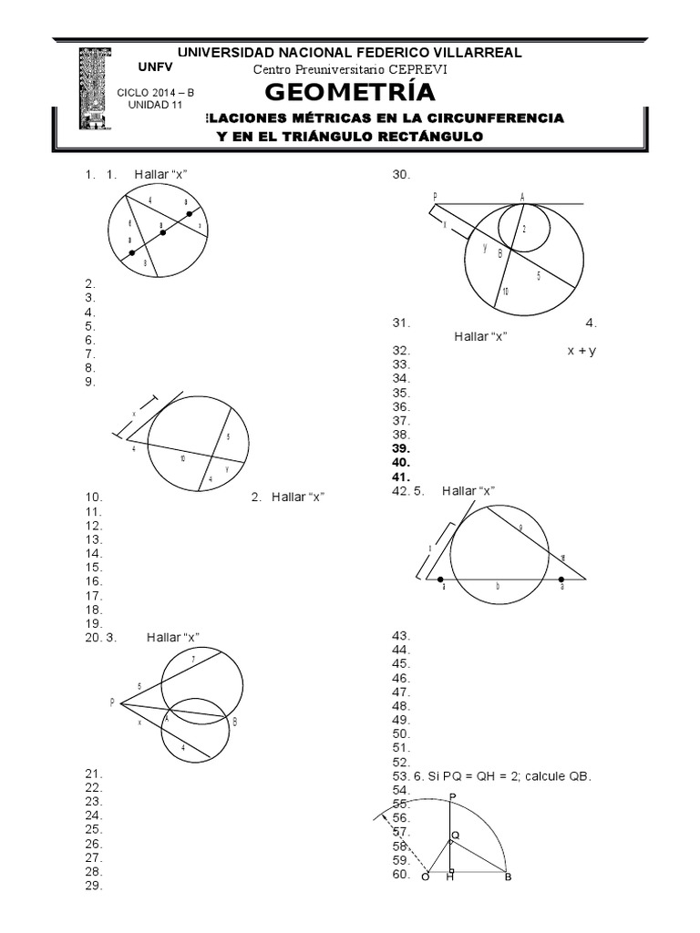 Solucion Relaciones Metricas en Circunferencia y Triangulos Rectangulos | PDF