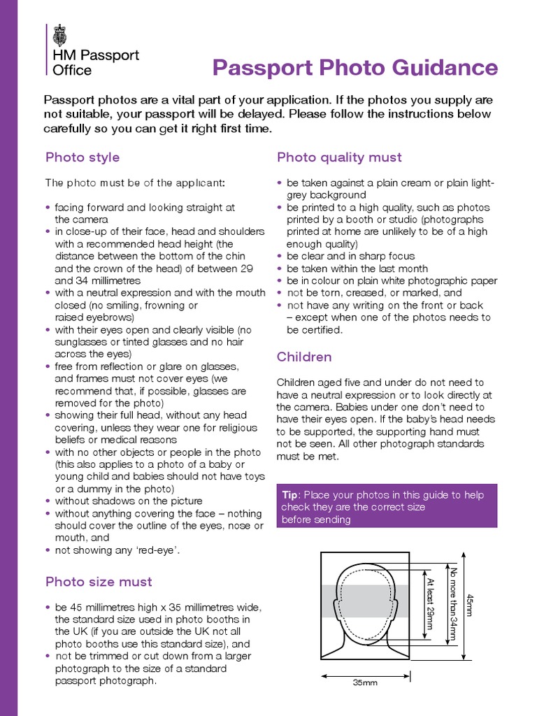 Passport Photo Guidance: Photo Style Photo Quality Must | PDF