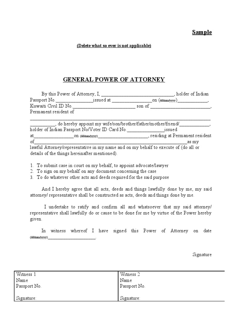 Sample: (Delete What So Ever Is Not Applicable) | PDF