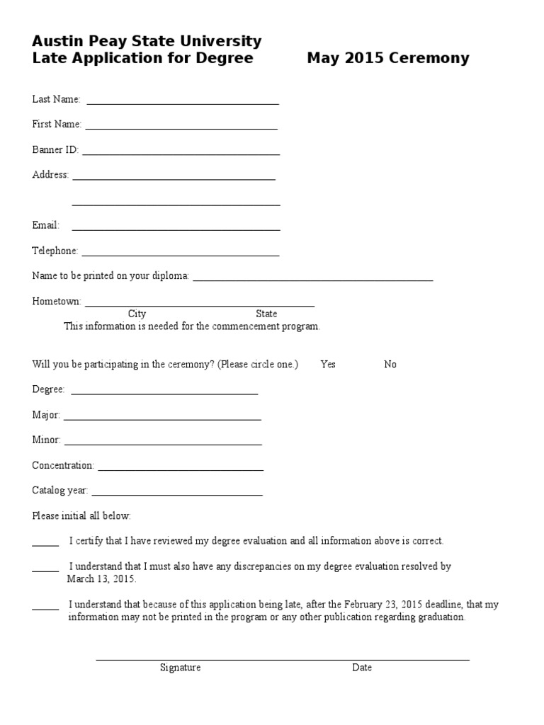 Late Application For Degree | PDF | Career & Growth