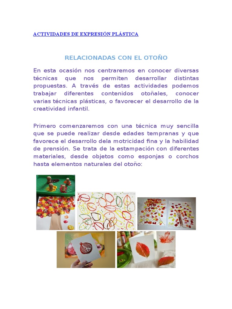 Actividades de Expresión Plástica | Creatividad | Lectura (Proceso) Actividades de Expresión Plástica | Creatividad | Lectura (Proceso)