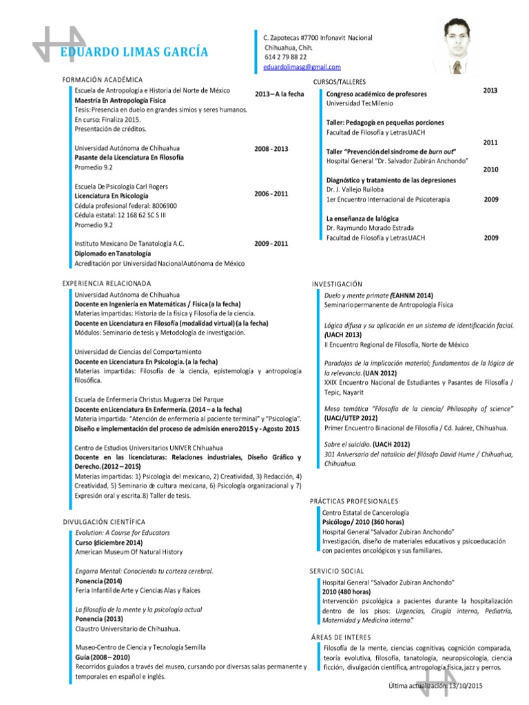 Lic. Eduardo Limas García CV Formato Word | PDF