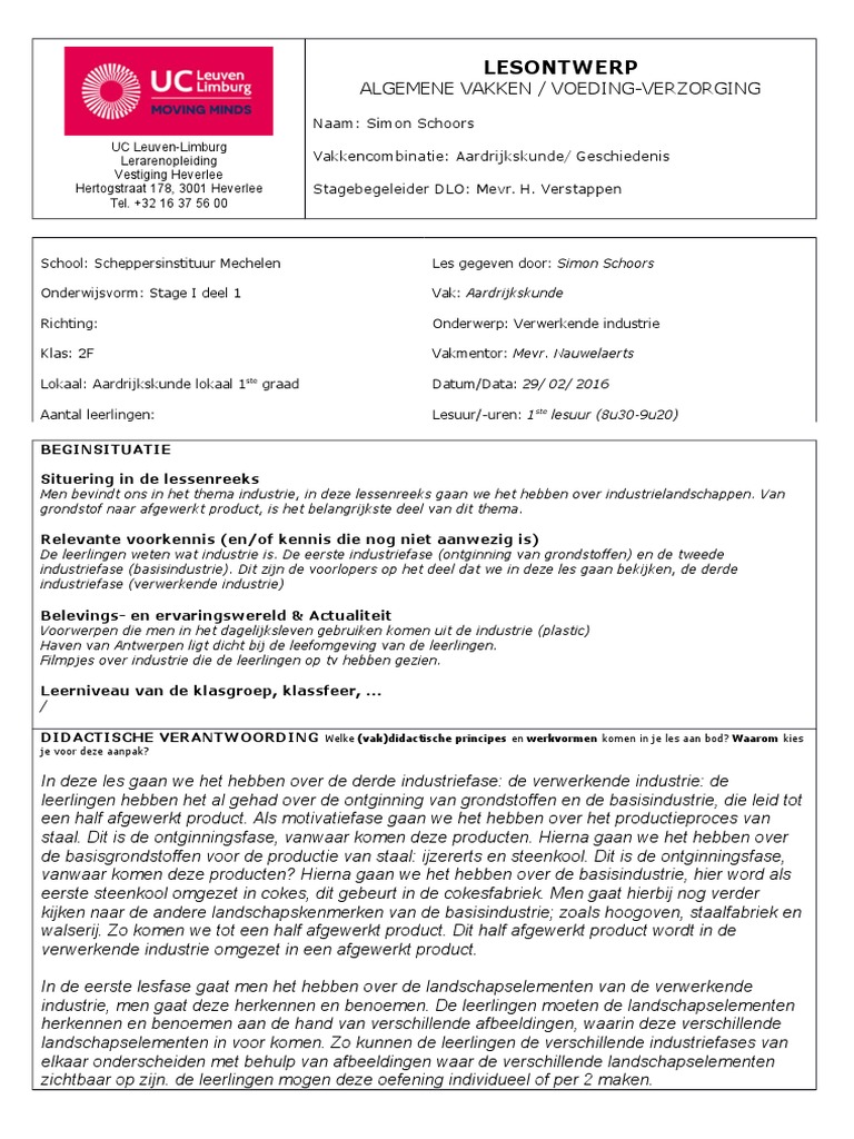 Didactische Verantwoording | PDF