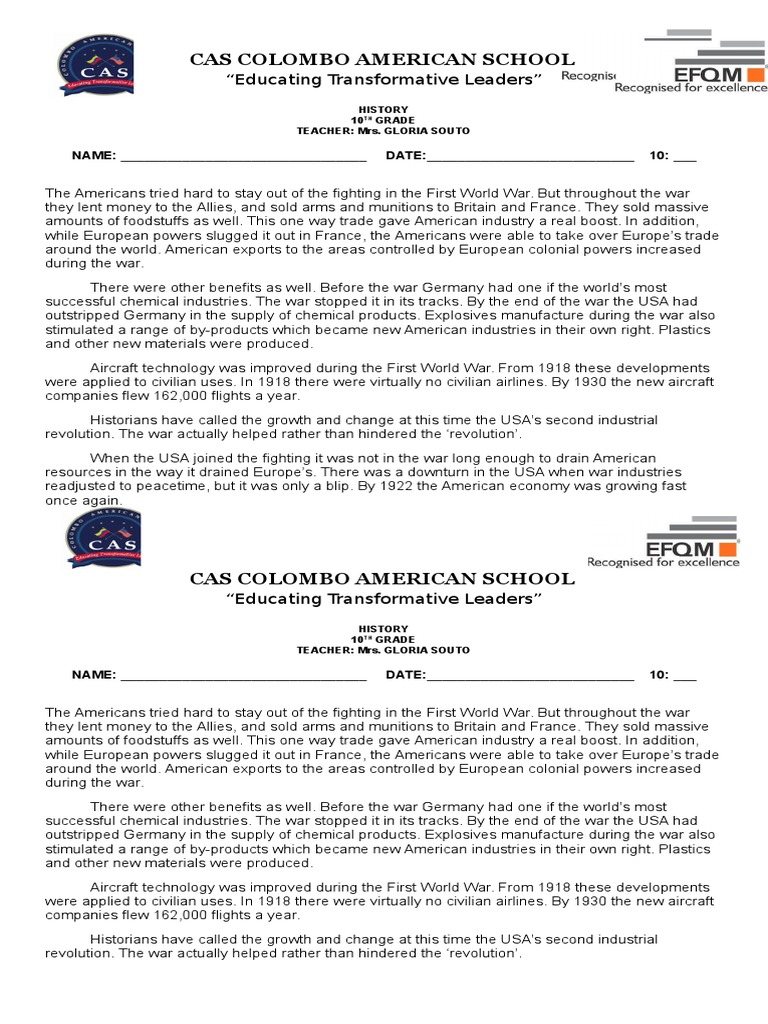 ww1 Economic Boom | PDF | World War I | The United States