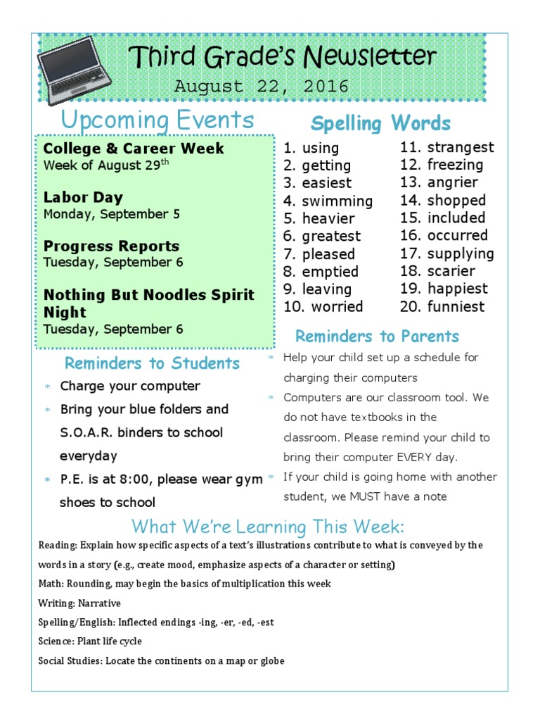 Newsletter Template August 22 | PDF | Linguistic Typology | Syntax