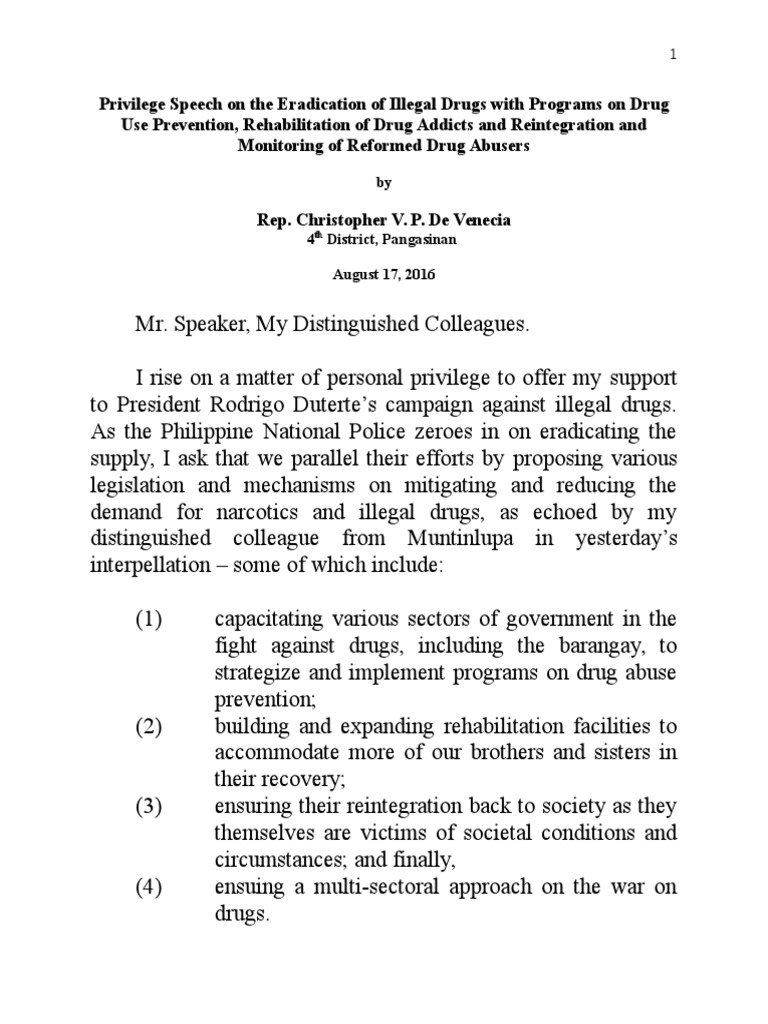 Privilege Speech Rep. Toff de Venecia 08182016Privilege Speech on the ...