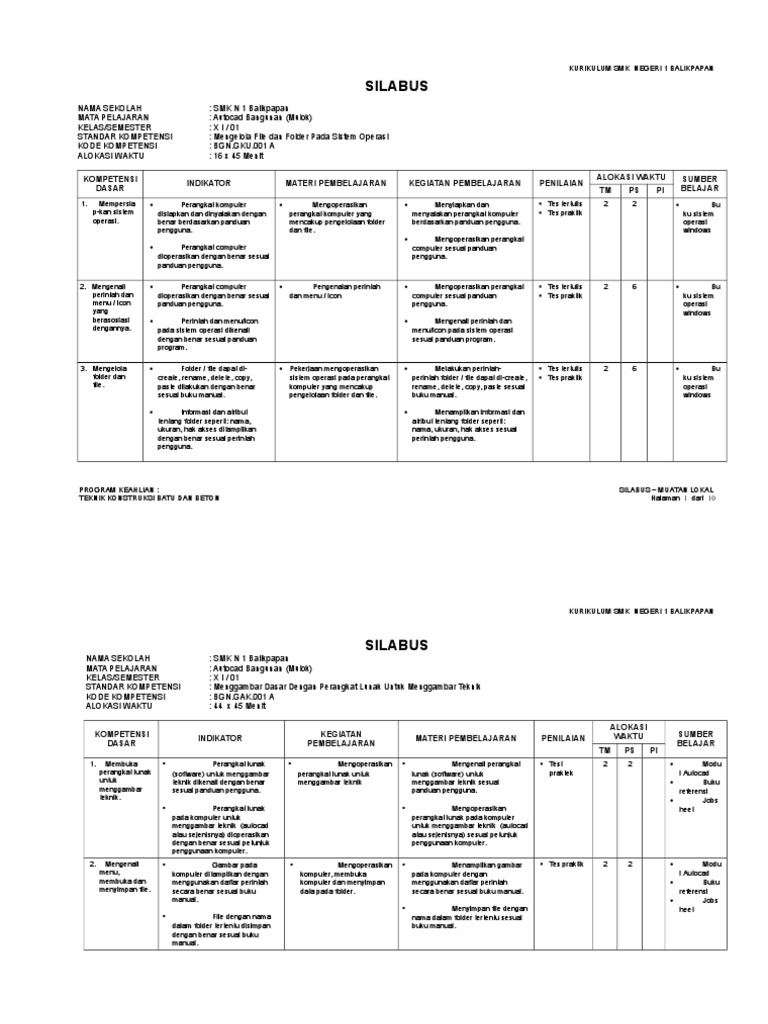 Silabus Autocad | PDF | Seni