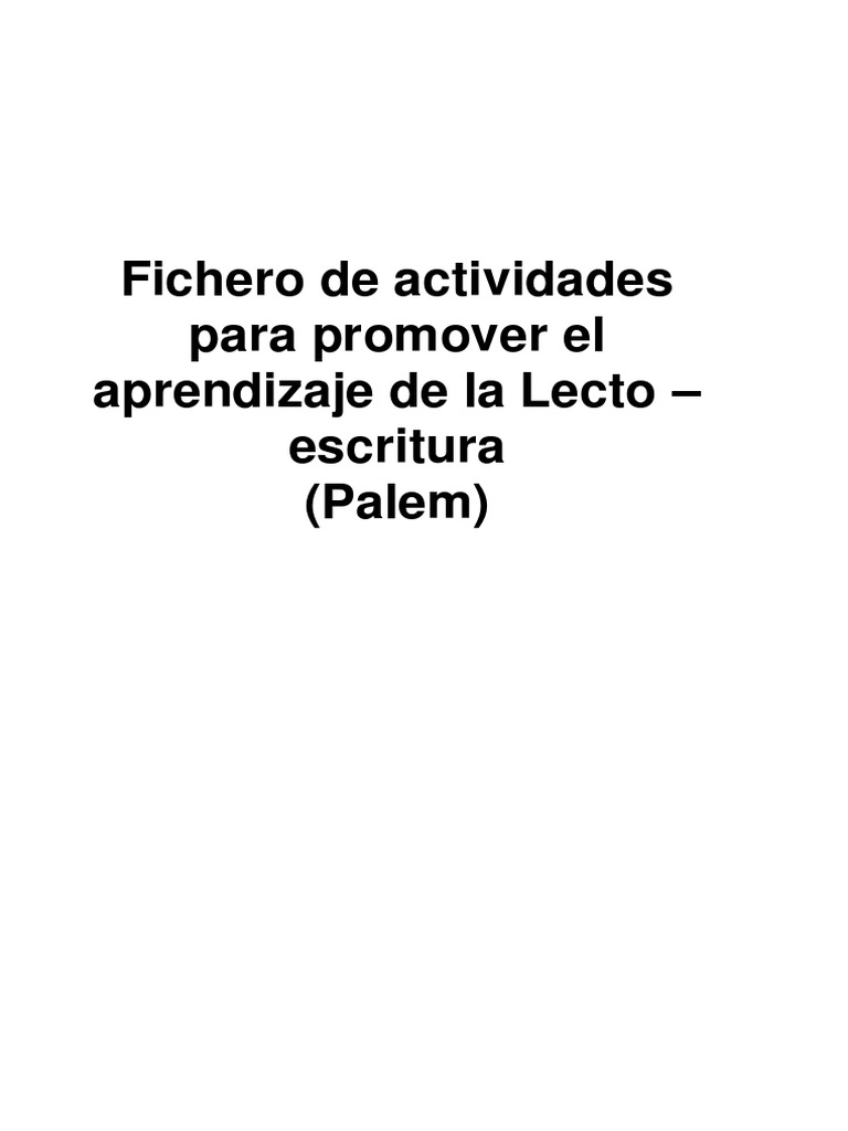 Fichero Actividades Lecto - Escritura Todas | PDF | Palabra | Oración ...