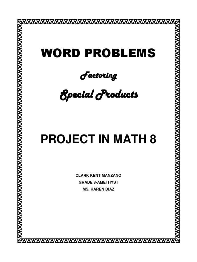 Word Problem Involving Factoring | PDF | Numbers | Algebra