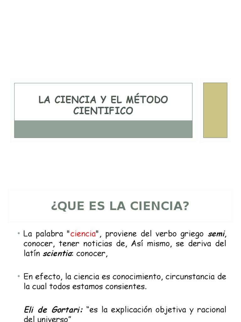 2 La Ciencia y El Método Cientifico | PDF | Teoría | Science