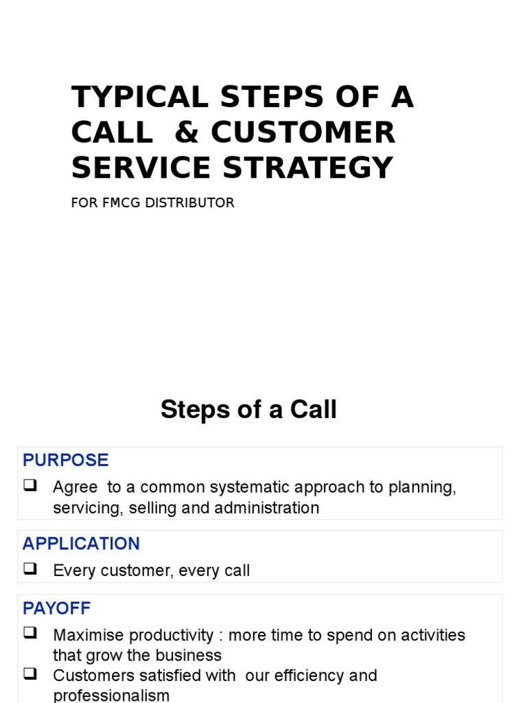 FMCG Distributor Call Strategy Steps | PDF | Sales | Business