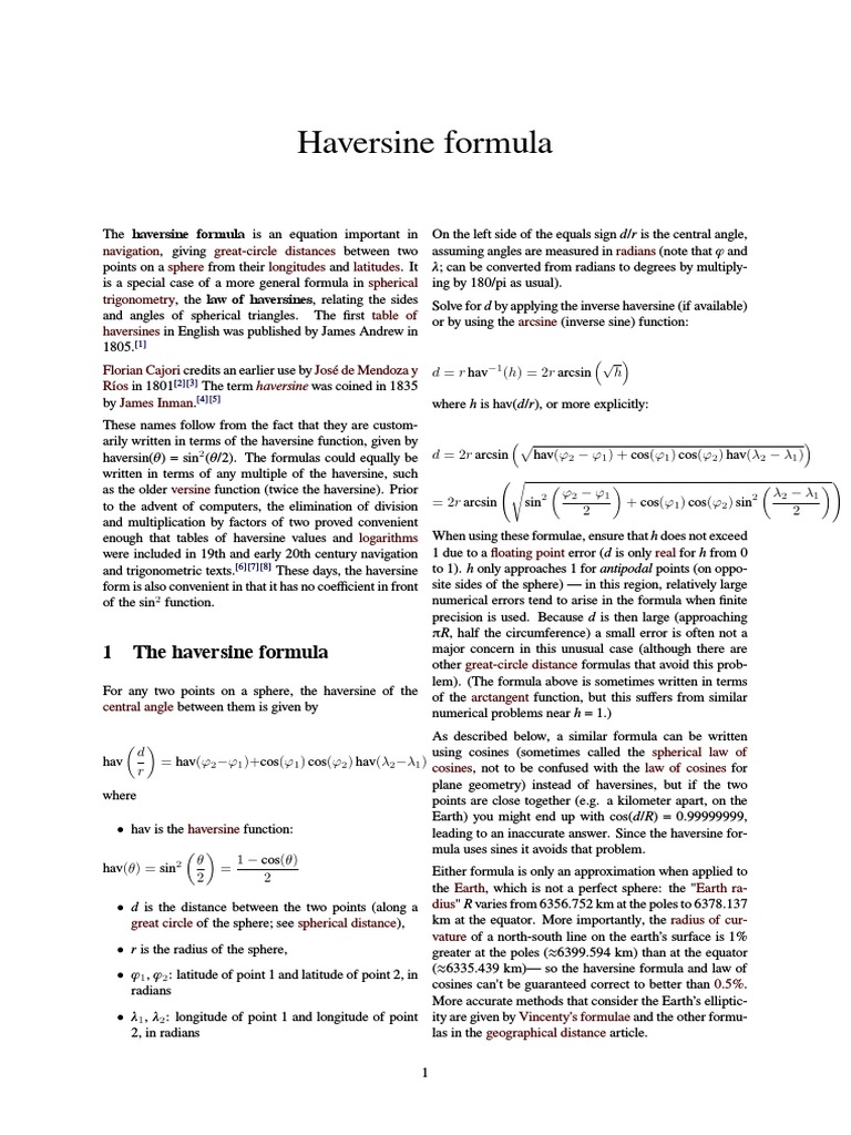 The Haversine Formula: A Concise Explanation of This Important ...