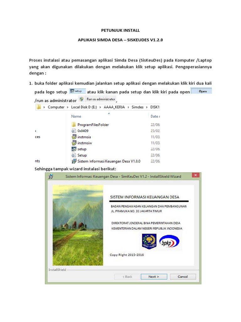 Panduan Instalasi Aplikasi Simda Desa | PDF