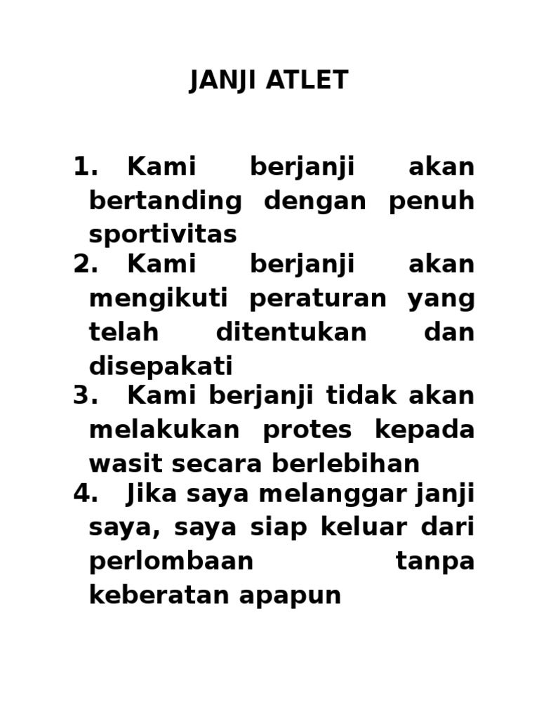 Janji Atlet | PDF