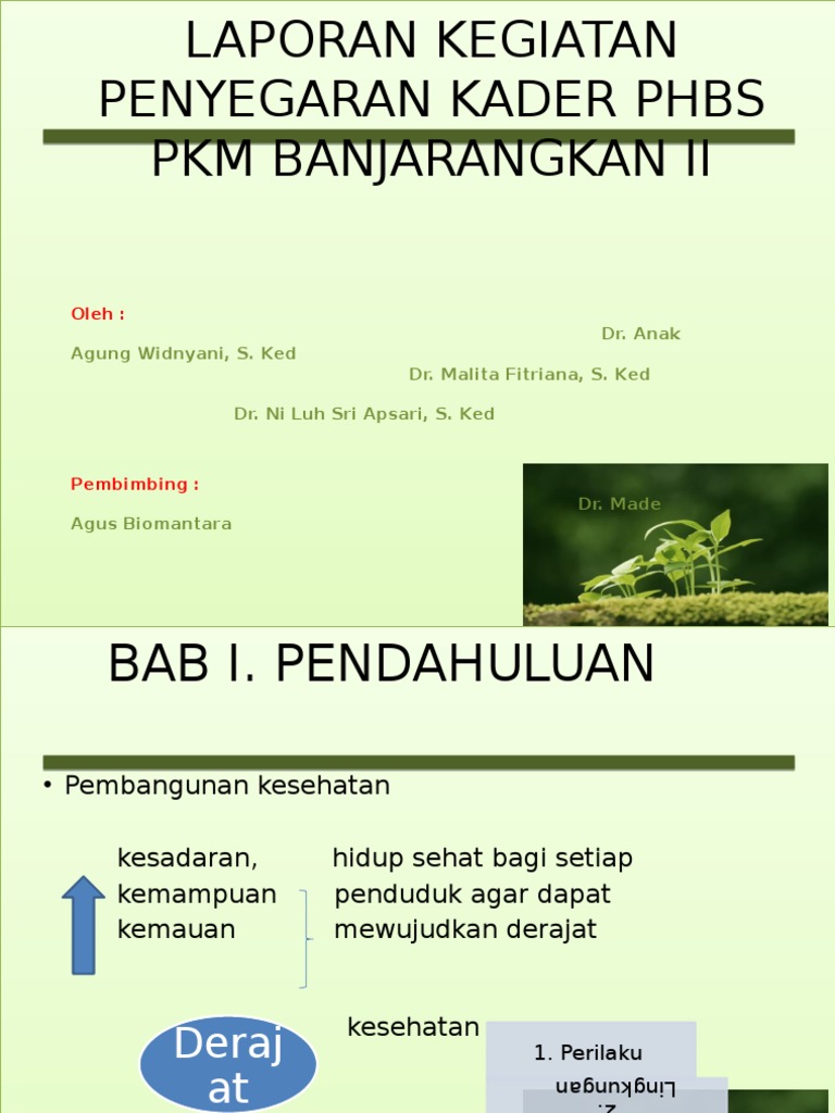 Laporan Kegiatan Penyegaran Kader Phbs | PDF