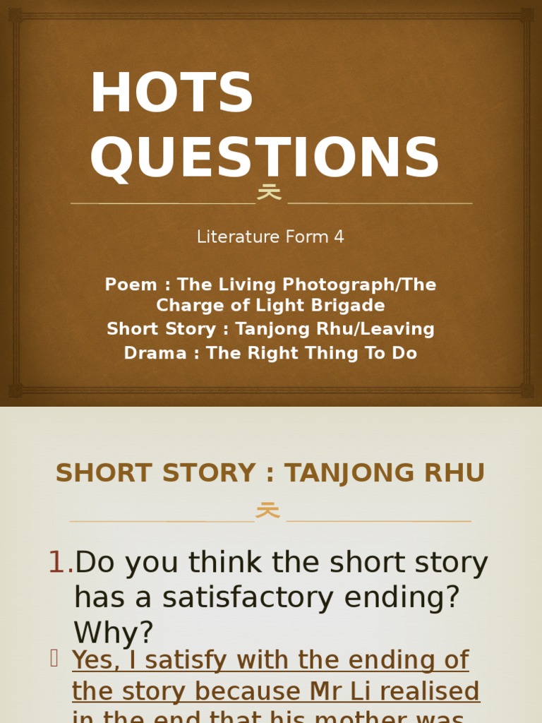 Hots Questions - Literature Form 4 2016 | PDF | Poetry | General Fiction