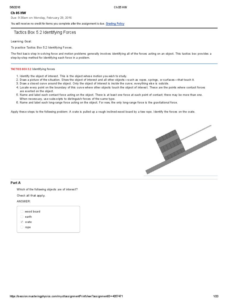 Mastering Physics CH 05 HW College Physics I LCCC | PDF | Acceleration ...