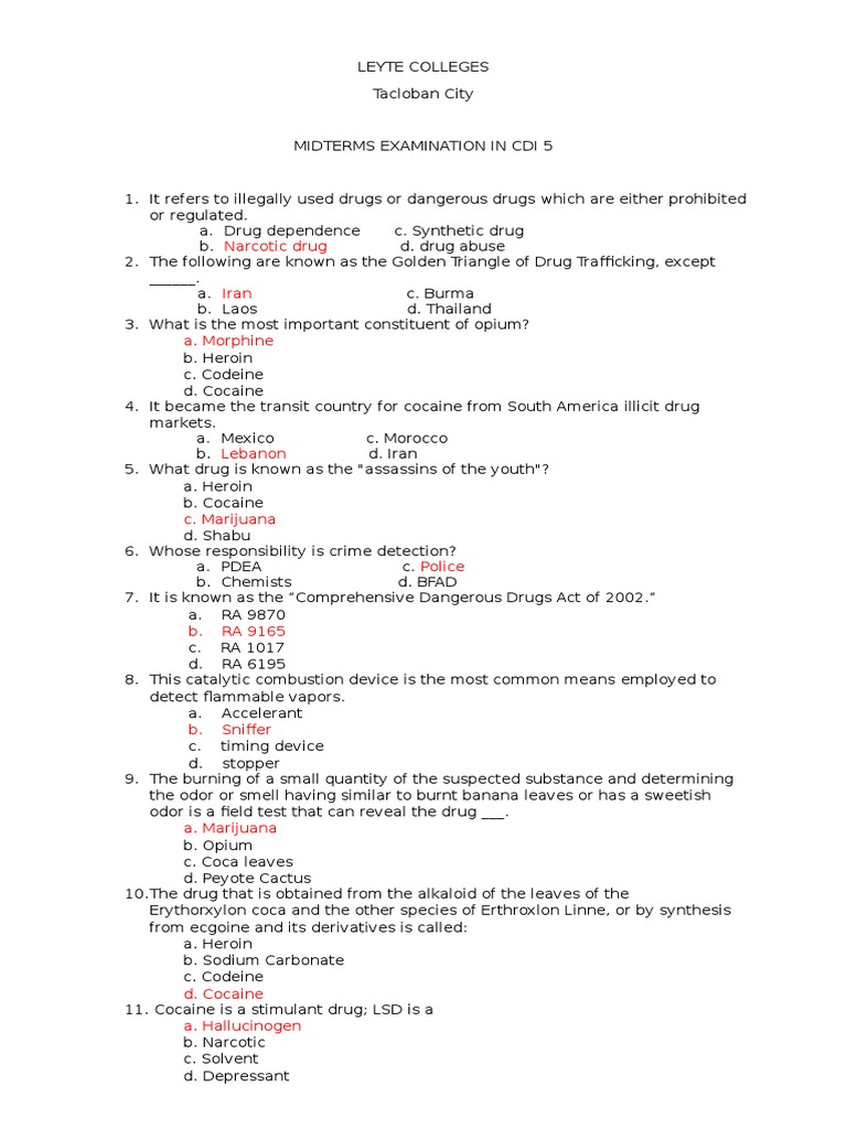 CDI Midterms Final | PDF | Psychoactive Drugs | Stimulant