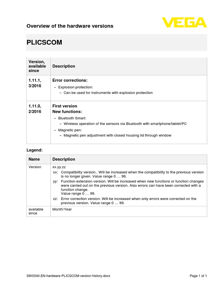 PLICSCOM Device Hardware Version | PDF | Science & Mathematics