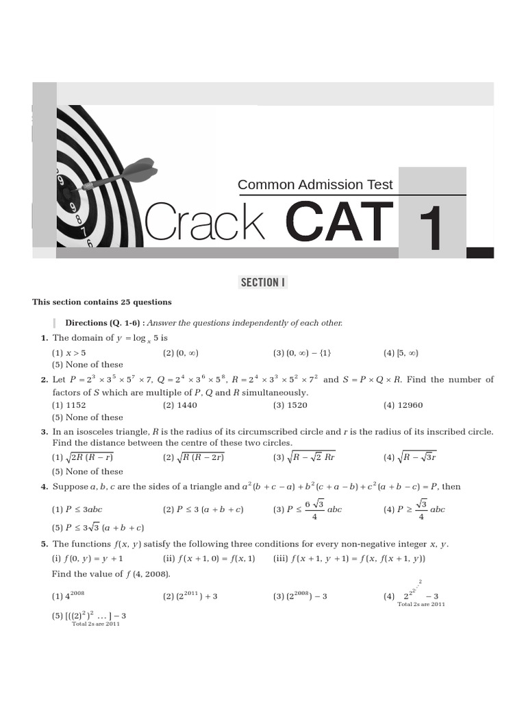 Arihant CAT Practice Set 1 With Solutions-Min | PDF