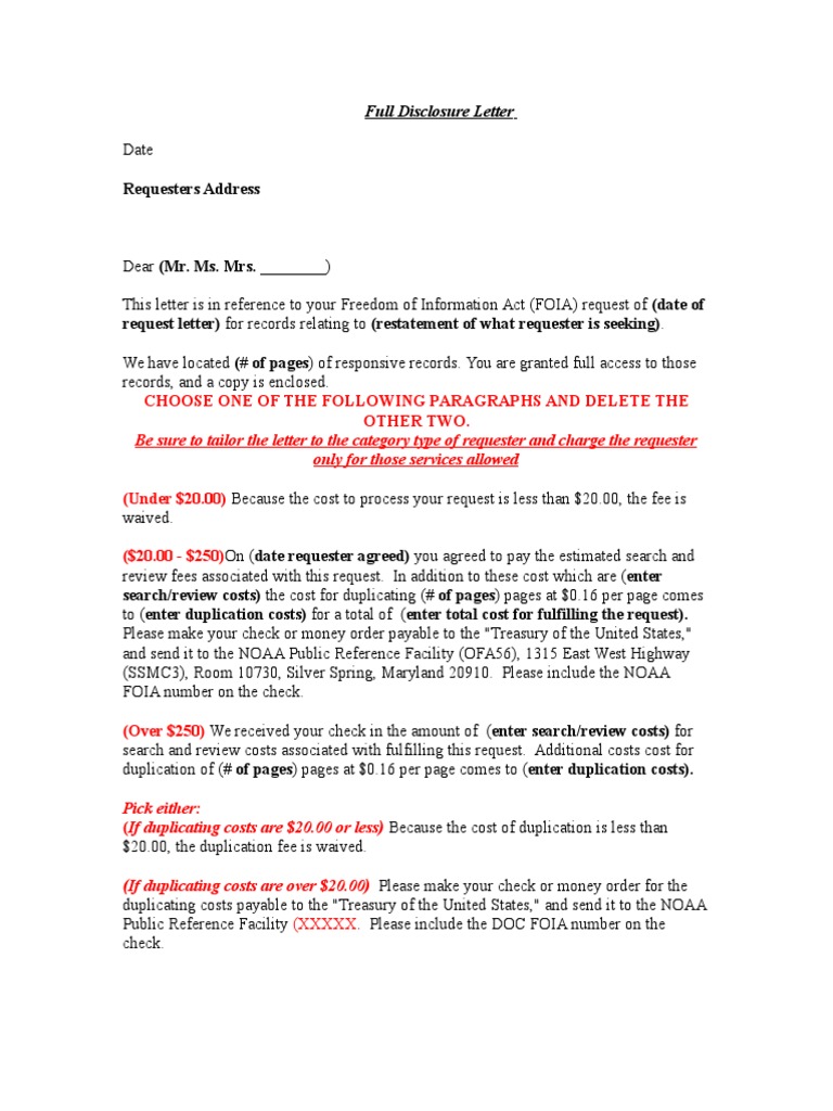 FOIA Request Fulfillment Notice | PDF | Law
