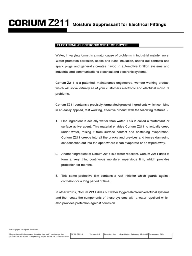 Corium Z211 PIM | Download Free PDF | Ignition System | Rust