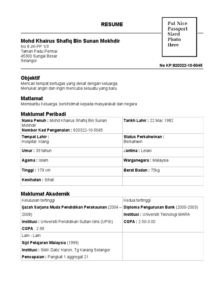 Contoh Resume | PDF