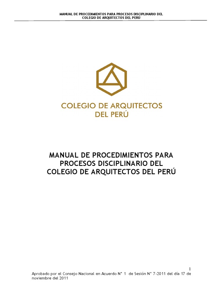 Manual de Procedimientos para Procesos Disciplinario | PDF | Apelación | Arquitecto