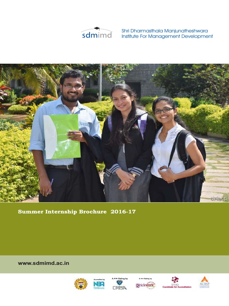 SDMIMD SIP-Brochure - 2016 PDF | PDF | Master Of Business Administration | Cinema Of India