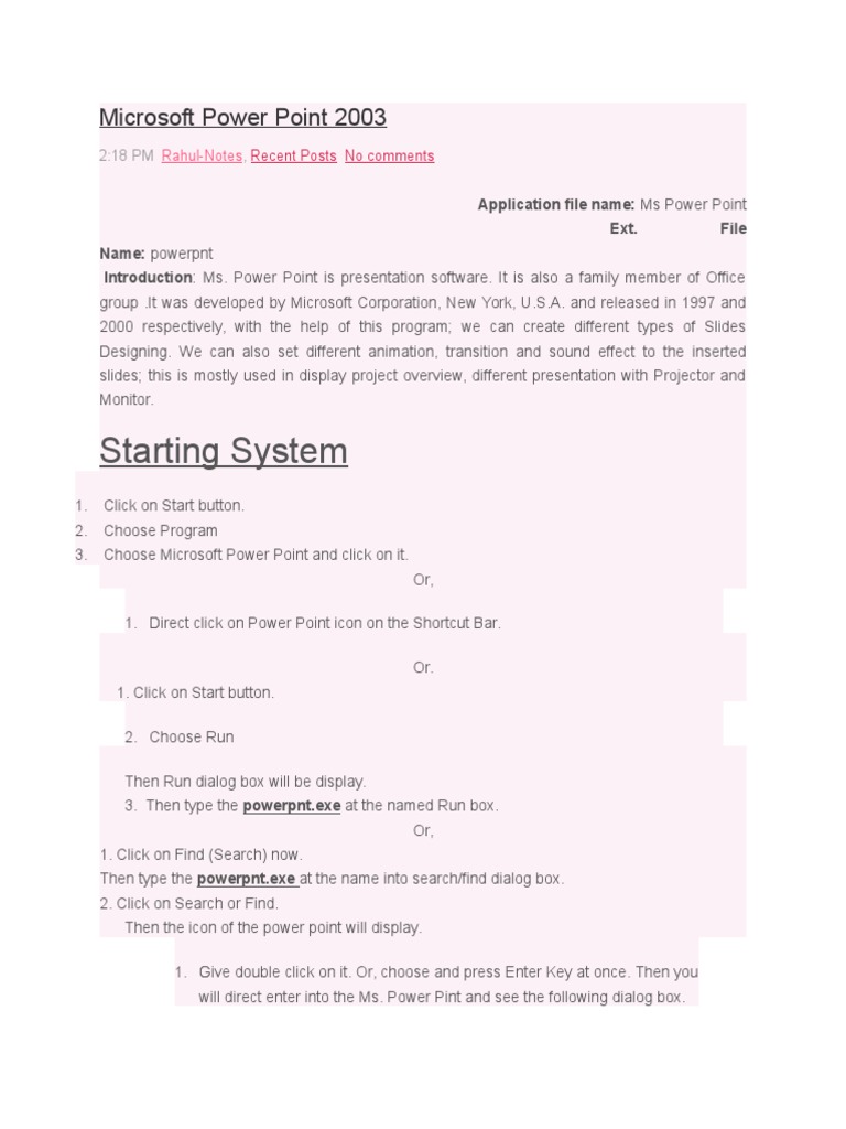 Microsoft Power Point 2003 | PDF | Microsoft Power Point | Point And Click