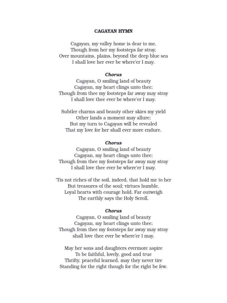 Cagayan Hymn | PDF | Philippines | Leisure