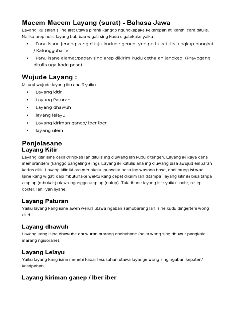 Macem Macem Layang | PDF