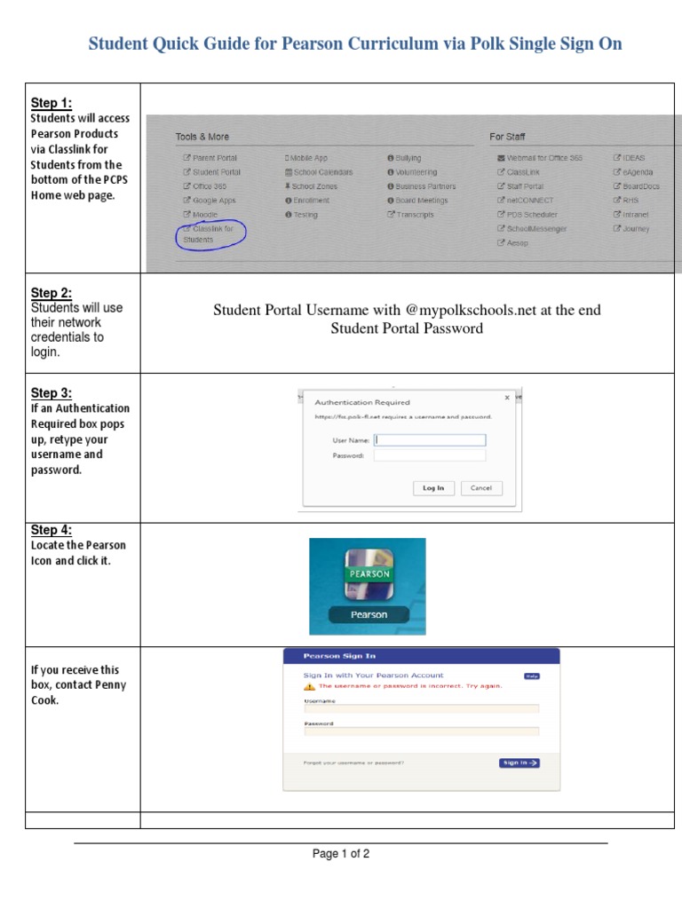 16-17 Student Pearson Quick Guide | PDF
