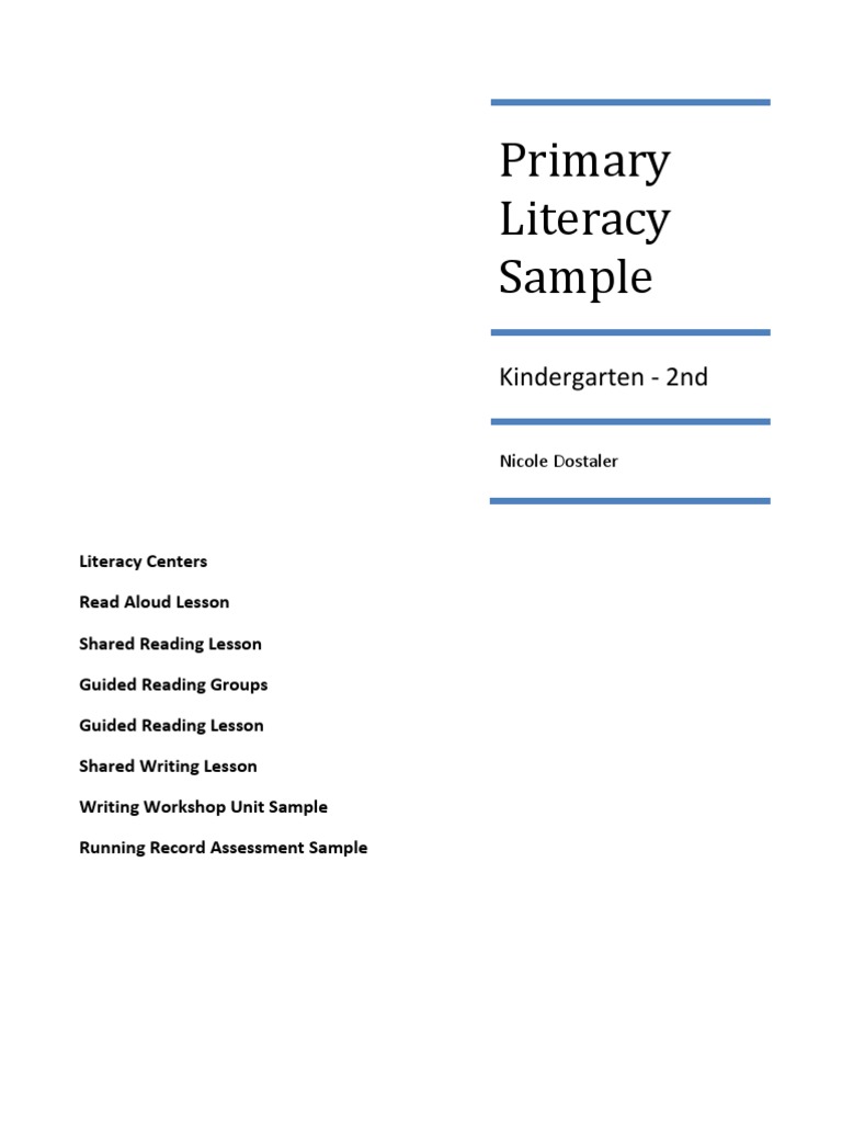 Literacy Center Activities for K-2 | PDF | Reading (Process) | Semiotics