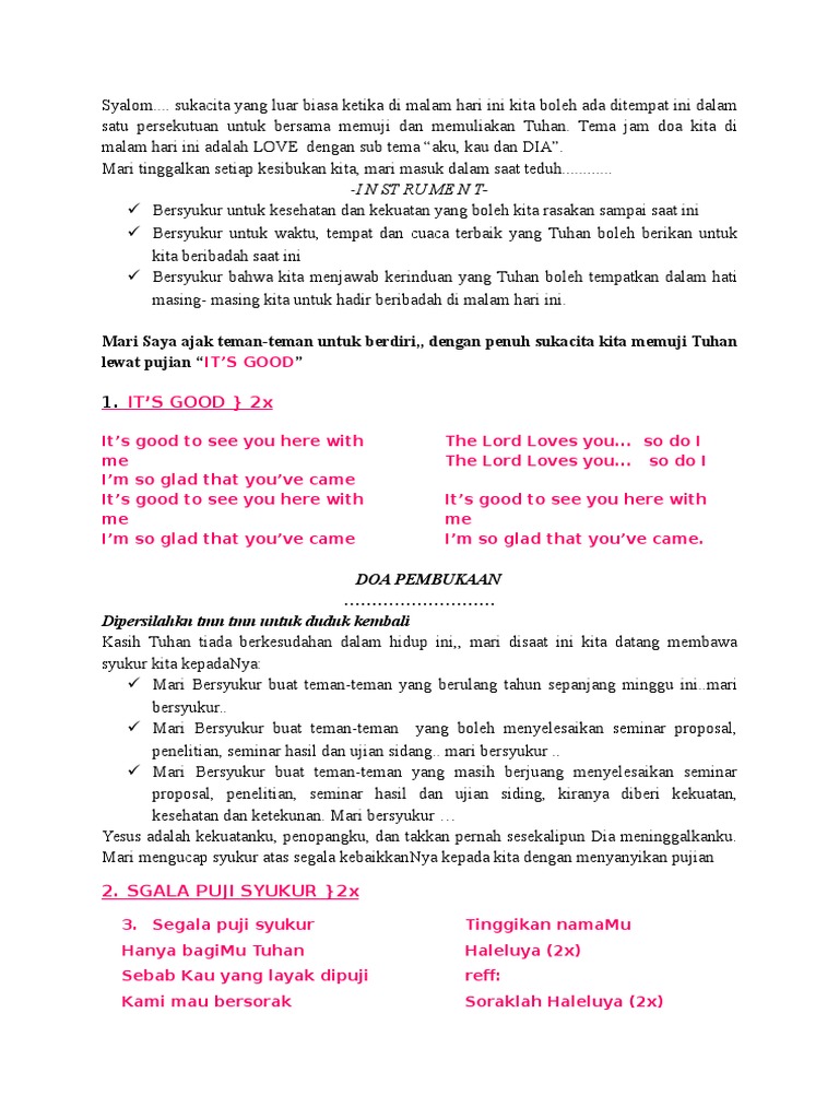 Liturgi-Jam Doa | PDF | Agama & Spiritualitas