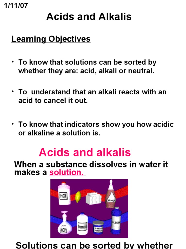 Acids and Alkalis | PDF | Acid | Salt (Chemistry)
