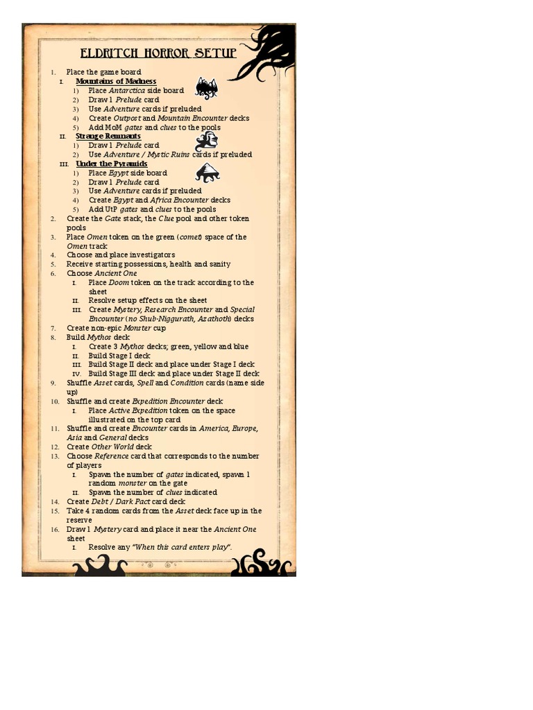 Eldritch Horror Setup2 PDF | PDF
