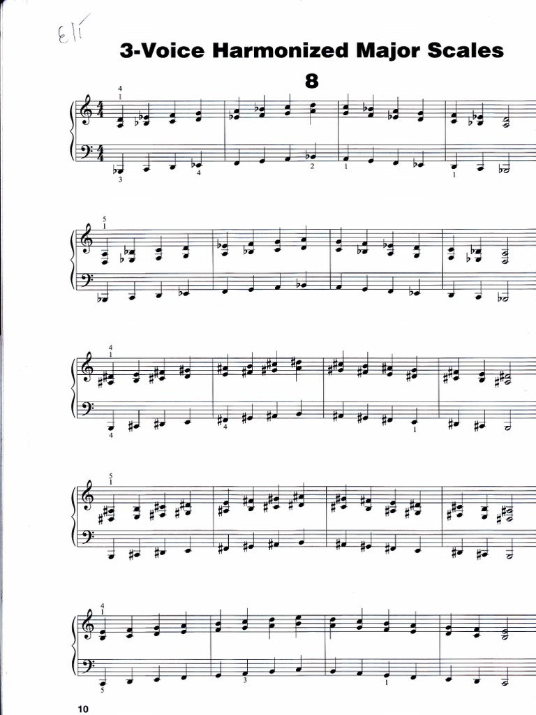 3-Voice Major Scale Harmonization Guide | PDF