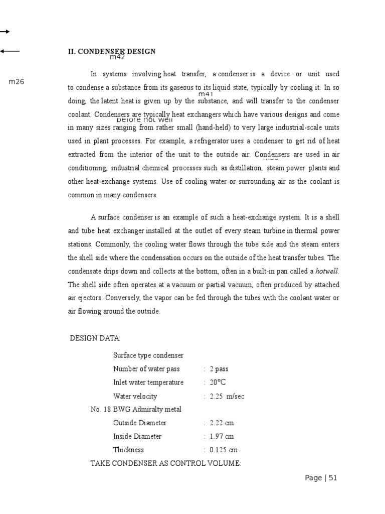 Design Considerations and Calculations for a Surface Condenser in a ...