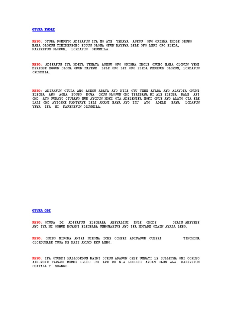 Otura Iwori | PDF