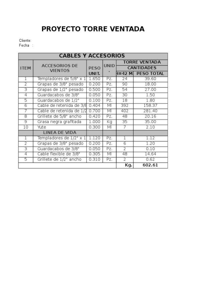Metrado Torre Ventada | PDF | Ciencia y matemáticas | Tecnología
