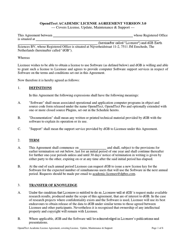Proforma OpendTect Academic v3f | PDF | License | Proprietary Software